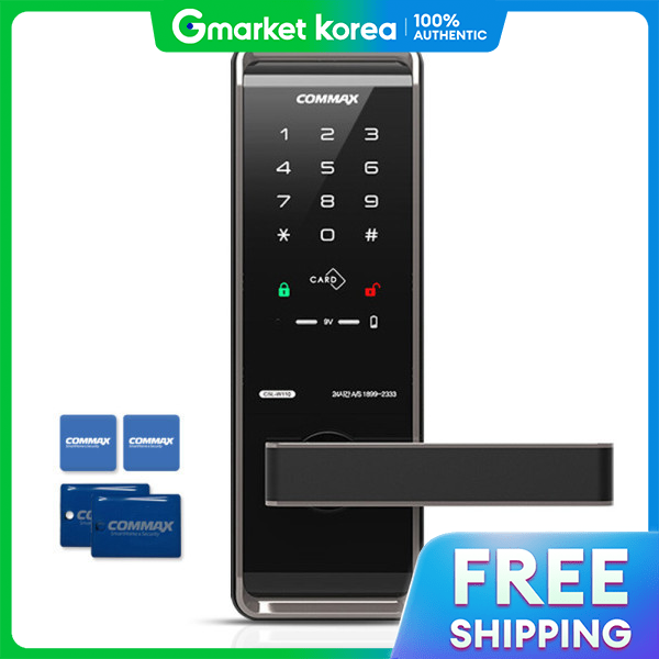 Commax | Csl-W110 No-Drill Digital Door Lock for Wooden Doors, 4 Card ...