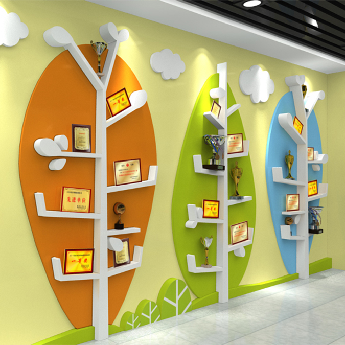 Creative Tree Shape Solid Wood Bookshelf Display Stand for School ...