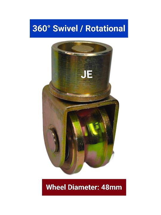 ☑️ JE Home 48mm Galvanized Steel Swivel Rotational 360° Gate Wheel ...