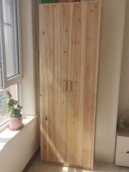 Pure Solid Wood Wardrobe Japanese Cedar Double Door Modern Simple Style ...