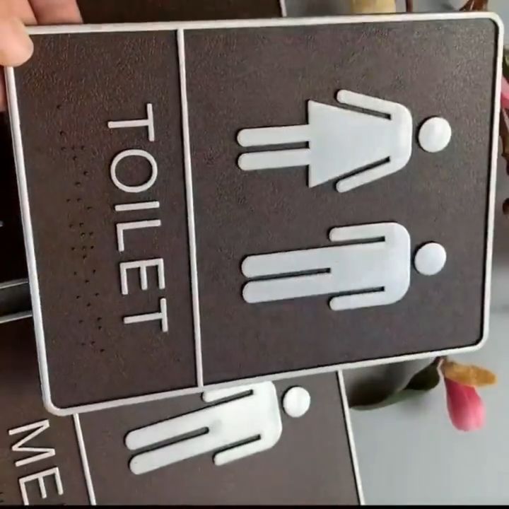 1 PCS Acrylic Self-Adhesive Toilet Sign Plate Men Women Hotel Office ...