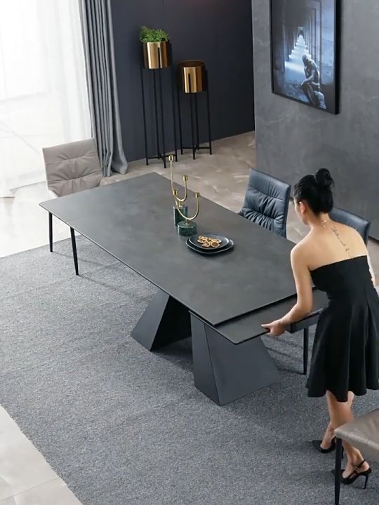 LSD Italy imported sintered stone dining table extendable dining table ...