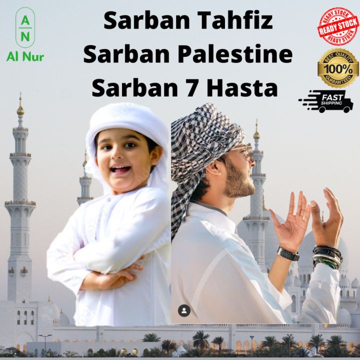 Serban Putih Tahfiz Kanak² Budak Lelaki Pelajar Sekolah, 7 Hasta Hitam ...