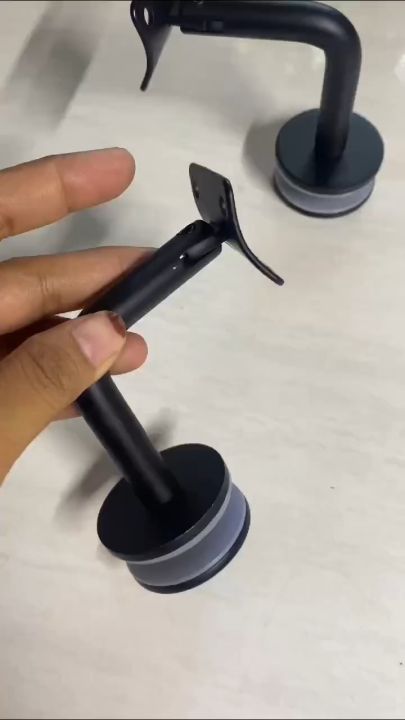 Braket Kaca Hitam Doff Fleksibel handrail Kotak SS 304 Railing Tangga ...