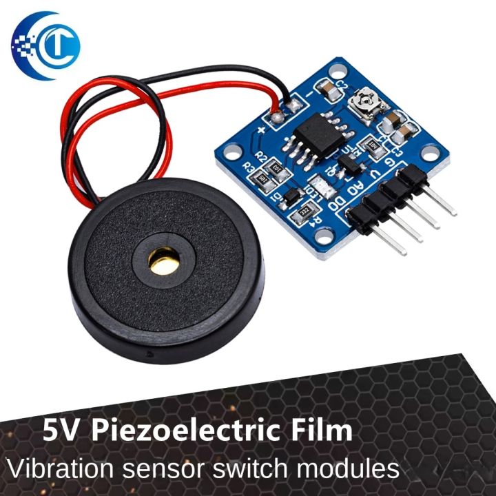5V Piezoelectric Film Vibration Sensor Switch Module TTL Level Output ...