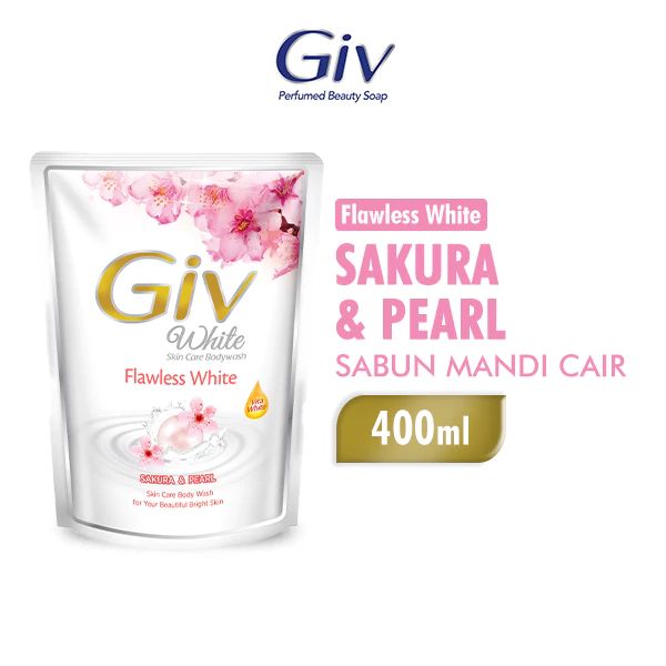 Giv Sabun cair Flawless white Sakura & pearl 400ml | Lazada Indonesia