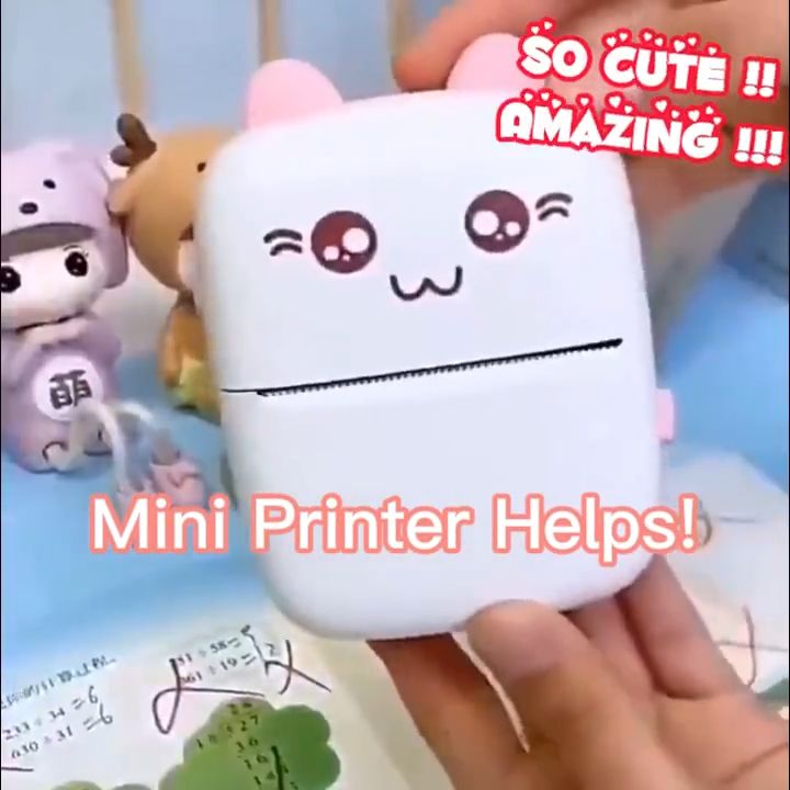 【Ready Stock】Mini Printer Portable Thermal Printer with 10 Rolls Paper ...