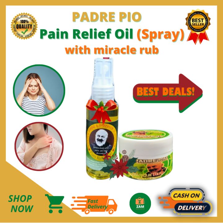 Authentic PADRE PIO Super Pain Relief Oil (Spray) with miracle rub ...