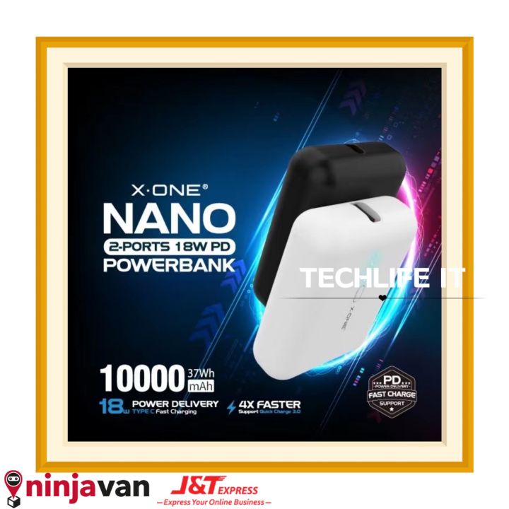 X.One Nano Powerbank 10000mAh 18W PD USB-C Port | Huawei SuperCharge 22 ...
