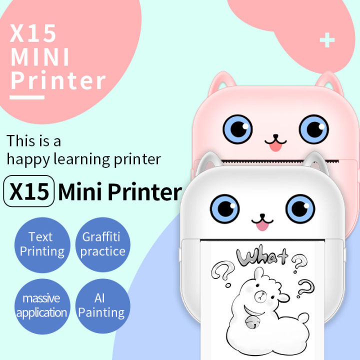 Mini Printer Thermal Photo Label Memo Study Notes Self-adhesive Label ...