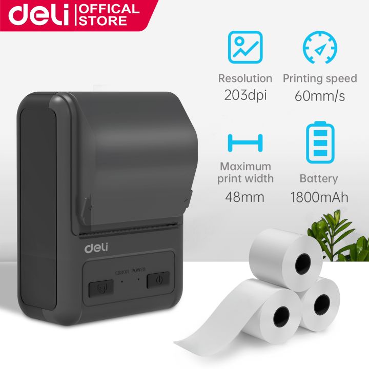 Deli Waybill Printer Bluetooth/USB Thermal Printer for Receipt Paper ...