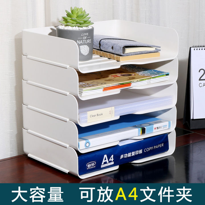 A4 Multi-Layer File Shelf Office Desk Surface Panel File Storage ...