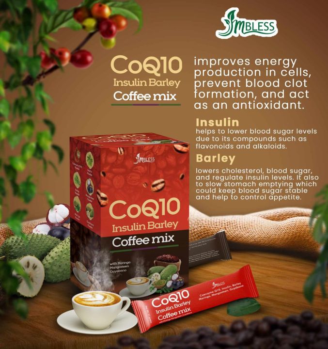COQ10 Coffee -Insulin with Barley coffee, 210 grams , 10 SACHETS ...