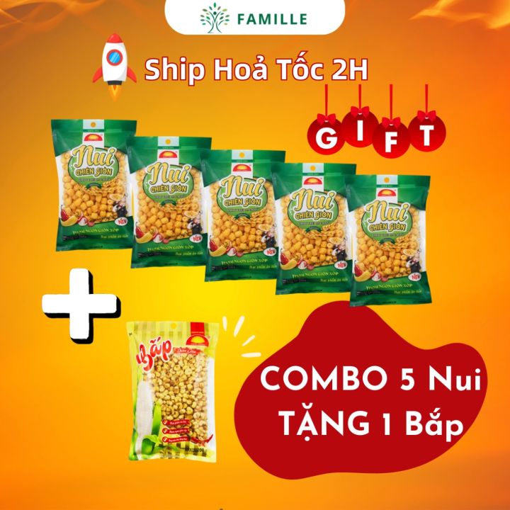 Combo 5 Nui Chiên Giòn 200g Tặng 1 Bắp Chiên Giòn | Ăn Chay Được | Đồ ...