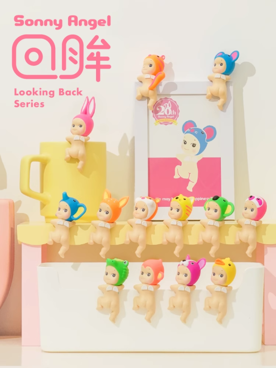 Sonny Angel Look Back Series Blind Box พลัมด้ามจับ PVC ตกแต่งหน้าจอแสดง ...