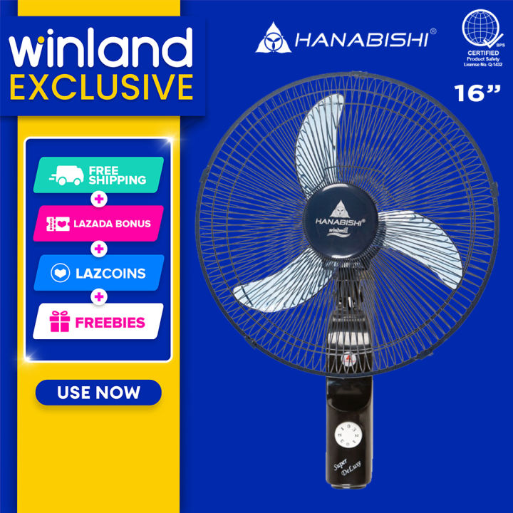 Hanabishi by Winland Electric Fan Wall Fan Windmill 16" Windmill 16WF ...