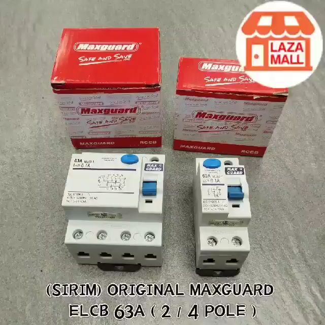 SIRIM ORIGINAL MAXGUARD RCCB 63A (2POLE/4POLE) 100mA / Miniature ...