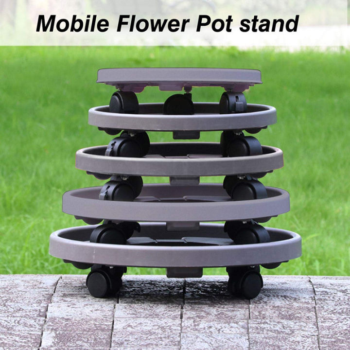 Universal Flower Pot Wheels Round Plastic Tray Heavy Duty Flower Pot ...