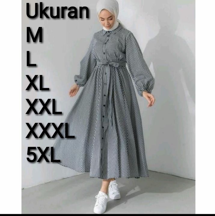 MALIKA MIDI DRESS KATUN KOTAK DRESS 2025 | Lazada Indonesia