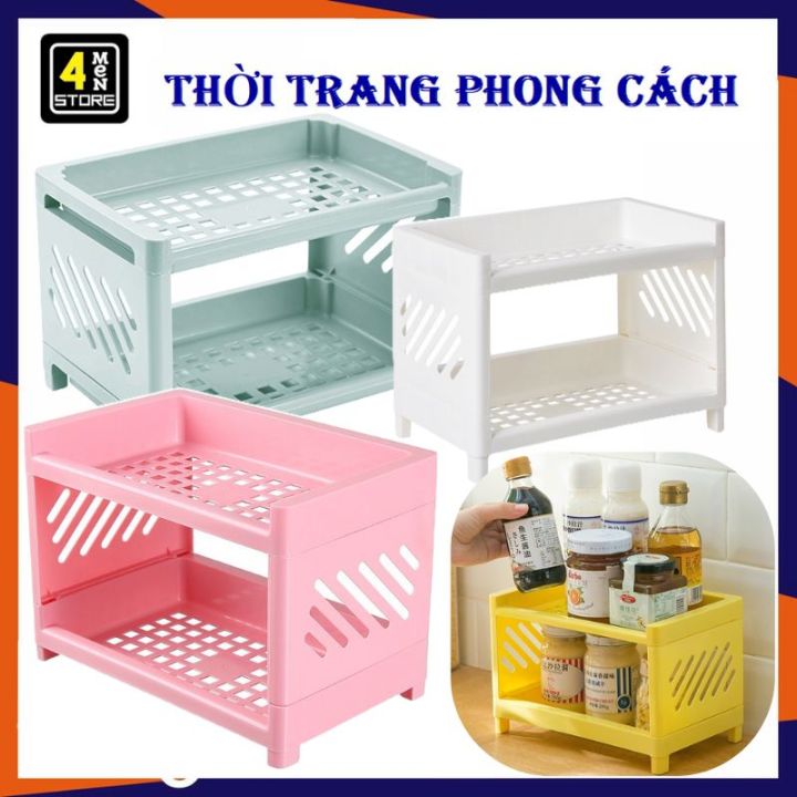 Kệ Nhựa Mini 2 Tầng Đựng Đồ Đa Năng Siêu Xinh - Kệ Mini 2 Tầng Xếp Gọn ...