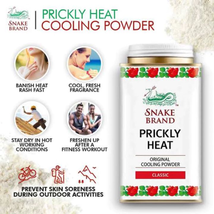 ORIGINAL Snake Brand Prickly Heat Powder 140 and 280 Grams (THAILAND ...