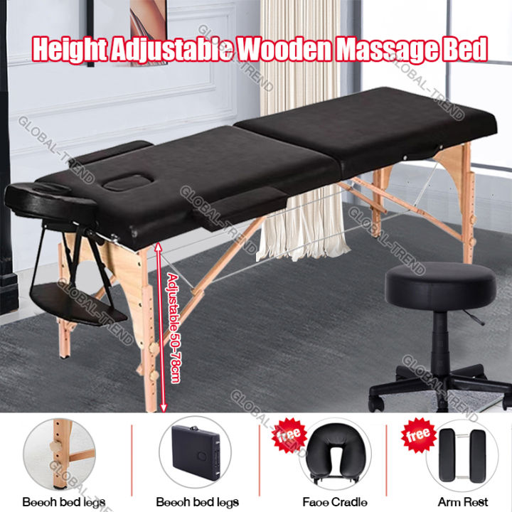 Massage Bed Foldable Upgraded Adjustable Tattoo Bed Spa Massage Bed ...