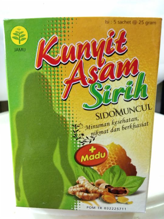 SIDOMUNCUL JAMU BUBUK HERBAL KUNYIT ASAM SIRIH 5 Sachet (per sachet 25 ...