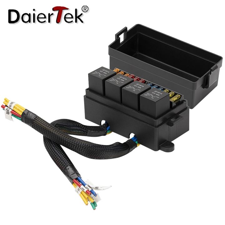 DaierTek 12V Fuse Relay Box Pre-Wired Fuse and Relay Box with 4 Relay ... DaierTek 12V Fuse Relay Box Pre-Wired Fuse and Relay Box with 4 Relay ...