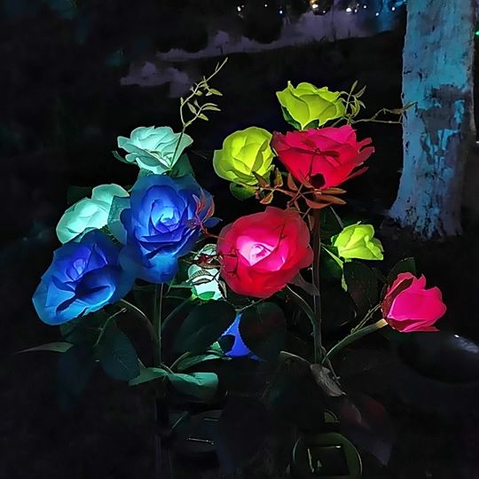 Solar Rose Light LED Outdoor Waterproof Garden Lights Lawn Decorative ...