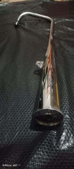 PURE STAINLESS MUFFLER CHICKEN PIPE BIG TIP VERSION 2 FOR BAJAJ CT 100 ...