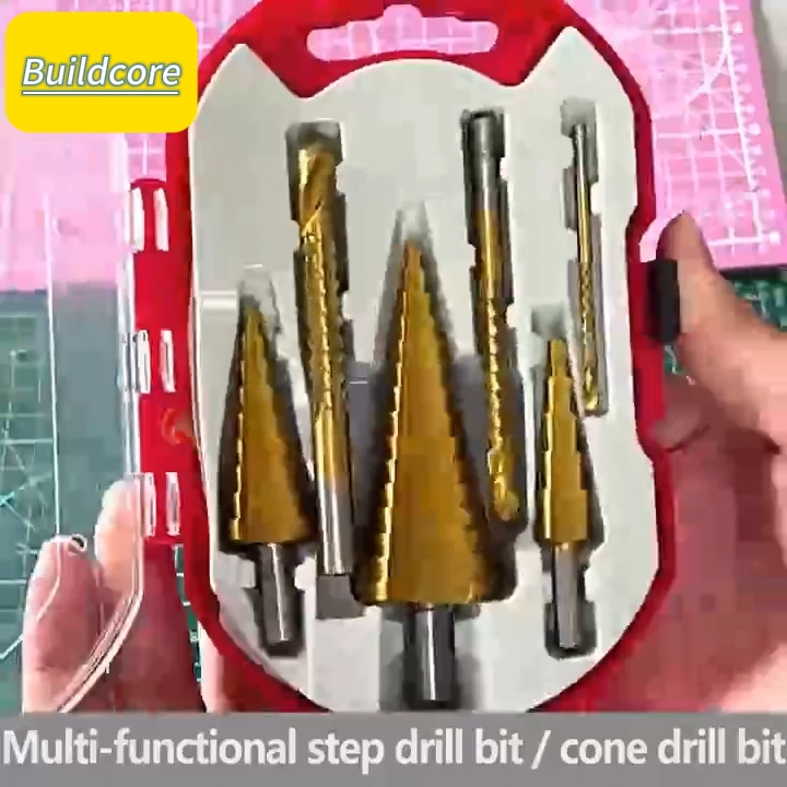 Step Drill HSS Titanium Coated Hex Shank Drills Bits Steel Wood Cone ...