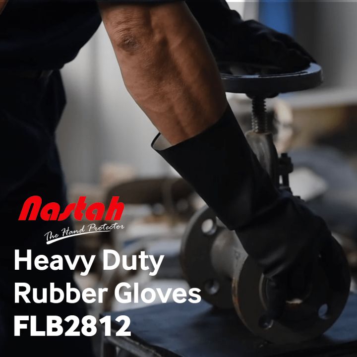 DOSH SIRIM Thick Industrial Hand Gloves Black Rubber Gloves Hand ...