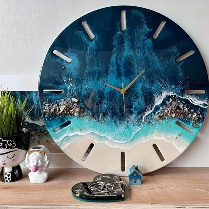 Large Clock Resin Mold,Round Clock Silicone Mold Wall Hanging Clock ...