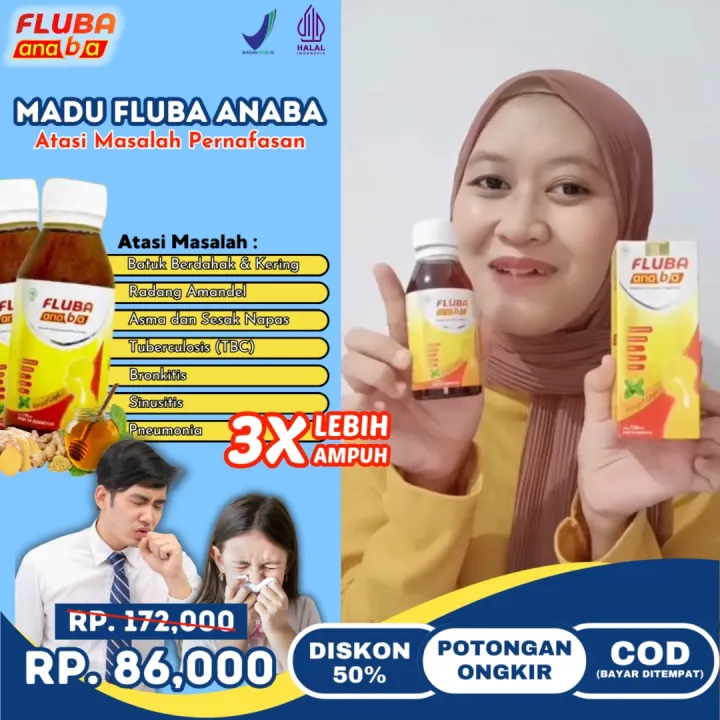 PROMO 4 BOTOL Fluba Anaba Madu Herbal Alami atasi batuk flu pilek ...