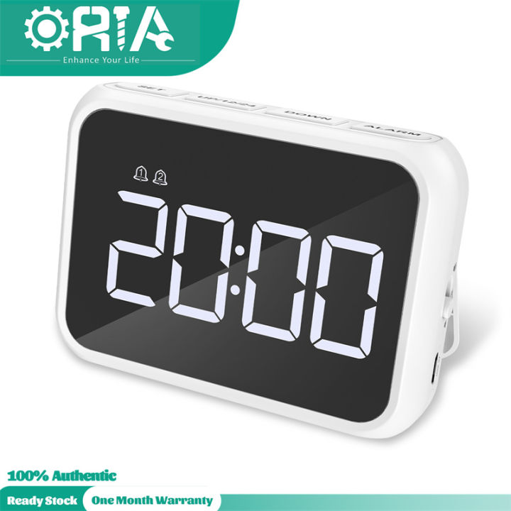 ORIA LED Alarm Clock Large Screen Digital Clock Rechargable with Long ...