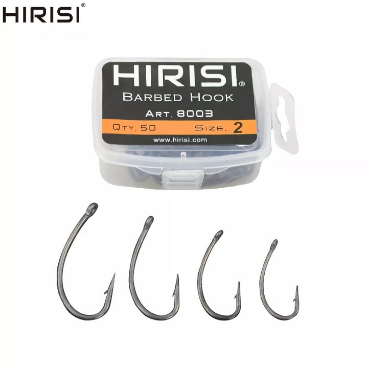 Hirisi 50Pcs เคลือบสูงคาร์บอนสแตนเลสหนามปลาคาร์พเบ็ดตกปลาแพ็คขายปลีก ...