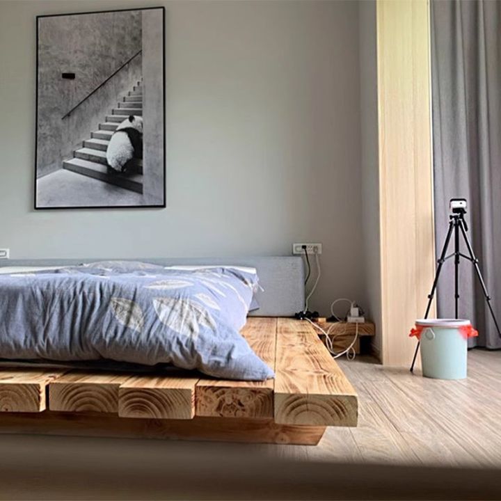 Japanese Style Tatami Bed Full Solid Wood Deck Trundle Bed Master ...