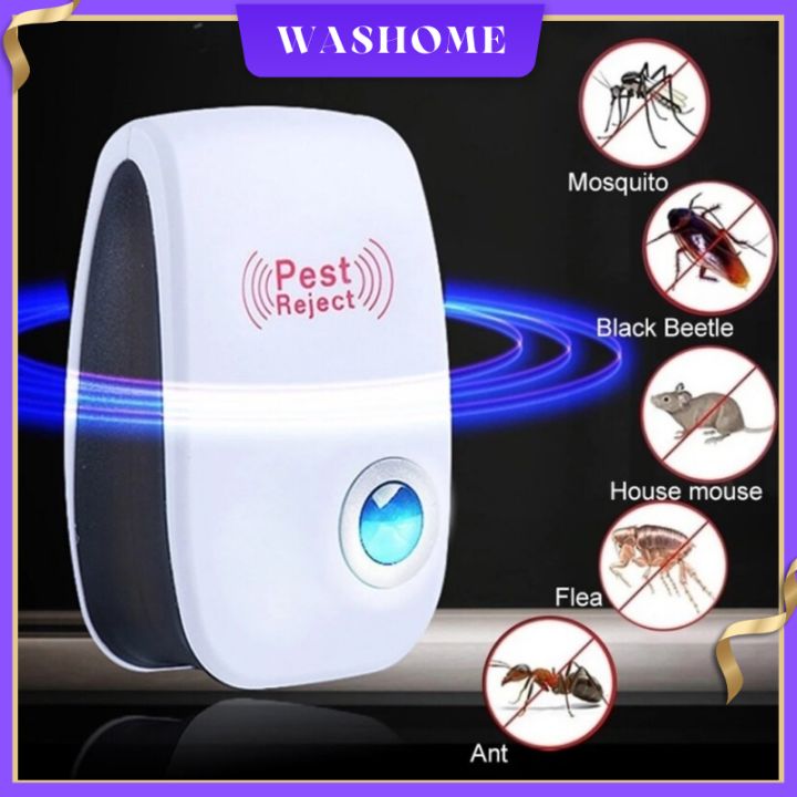 WASHOME Electric Ultrasonic Pest Repellent Anti Mosquito Rodent Control ...