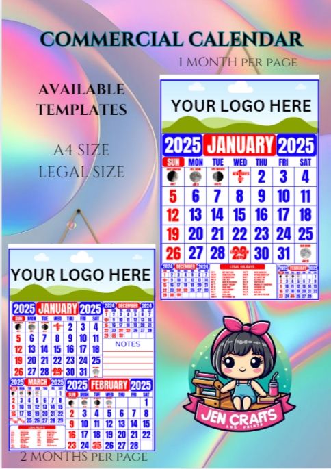 Commercial Calendar a4 / Legal size | Lazada PH