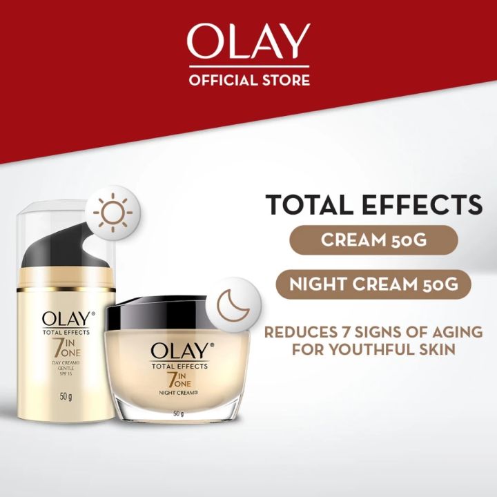 OLAY TOTAL EFFECTS Bundle Set 7 IN ONE ANTI-AGEING DAY CREAM with SPF15 ...