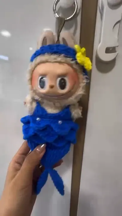 Merbubu ! Cute hand-knitted Labubu Doll Outfit – Hand-Crocheted Blue ...