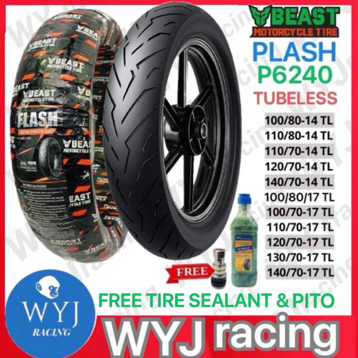 BEAST FLASH/P6240 TUBELESS TIRE BY 14/17 For Motorcycle Gulong | Lazada PH