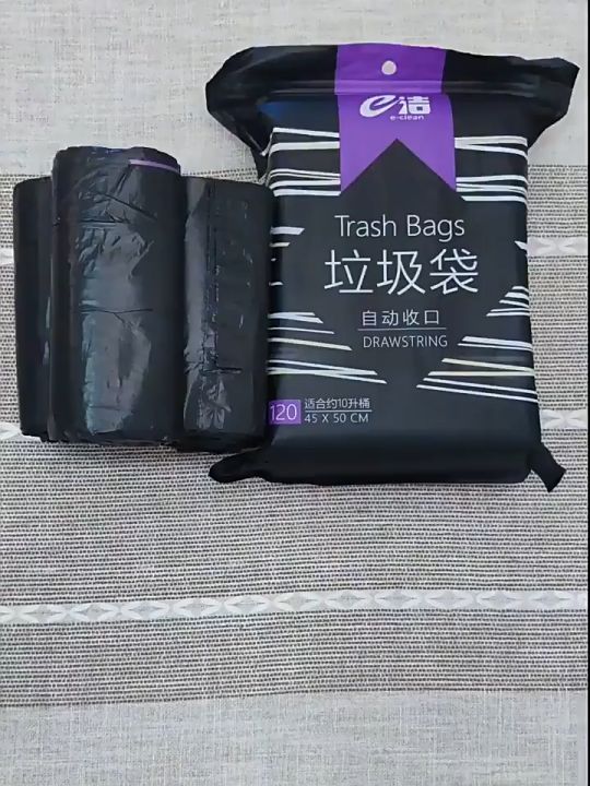 [4 SIZES] ROCO Drawstring Disposable Garbage Bag Strong Plastic Waste ...