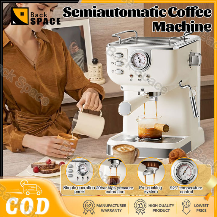Coffee Machine Semi-automatic Coffee Maker Italian Pump Pressure Coffee ...