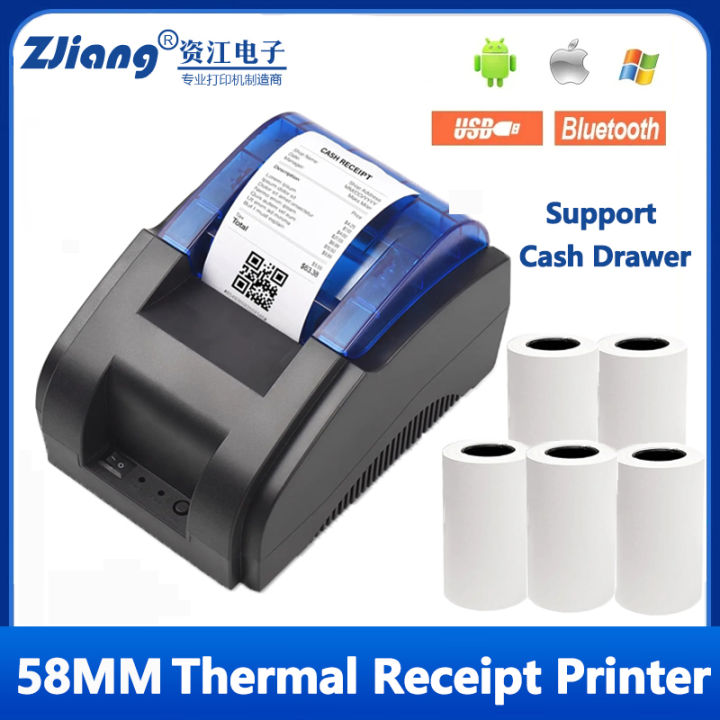 58mm Thermal Portable Bluetooth Wireless Printer Desktop Receipt Bill ...
