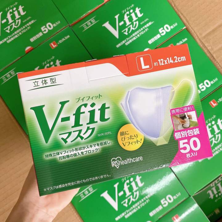 พร้อมส่ง V-fit 3D 50ชิ้น หน้ากากญี่ปุ่น IRIS OHYAMA Disposable Face ...