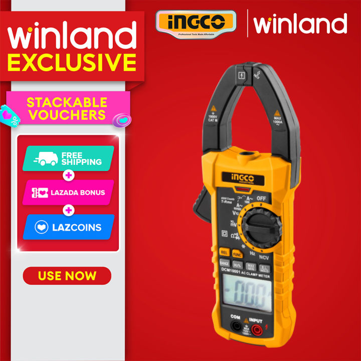 Ingco by Winland Digital AC/DC Resistance Capacitance Clamp Meter Multi ...