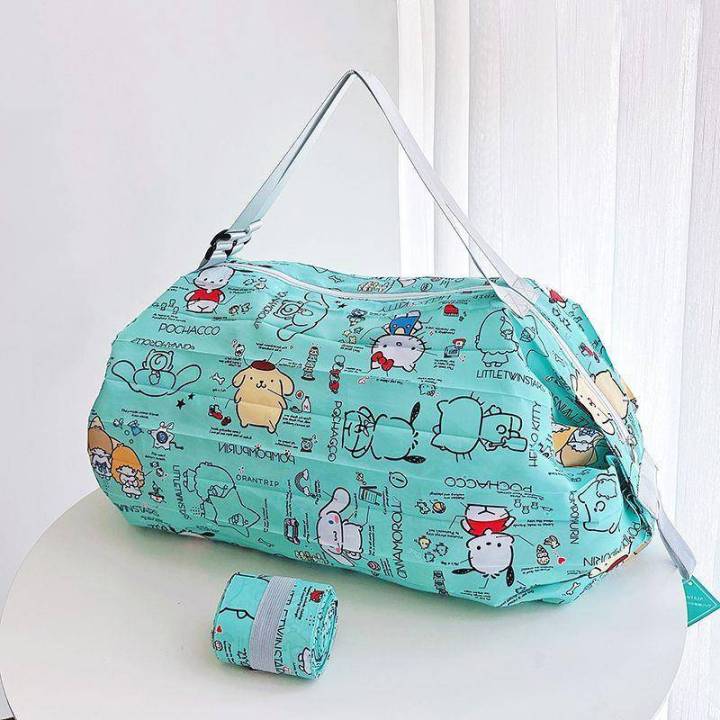 Portable Lightweight Foldable Travel Shopping Bag Zipper Style Storage ...