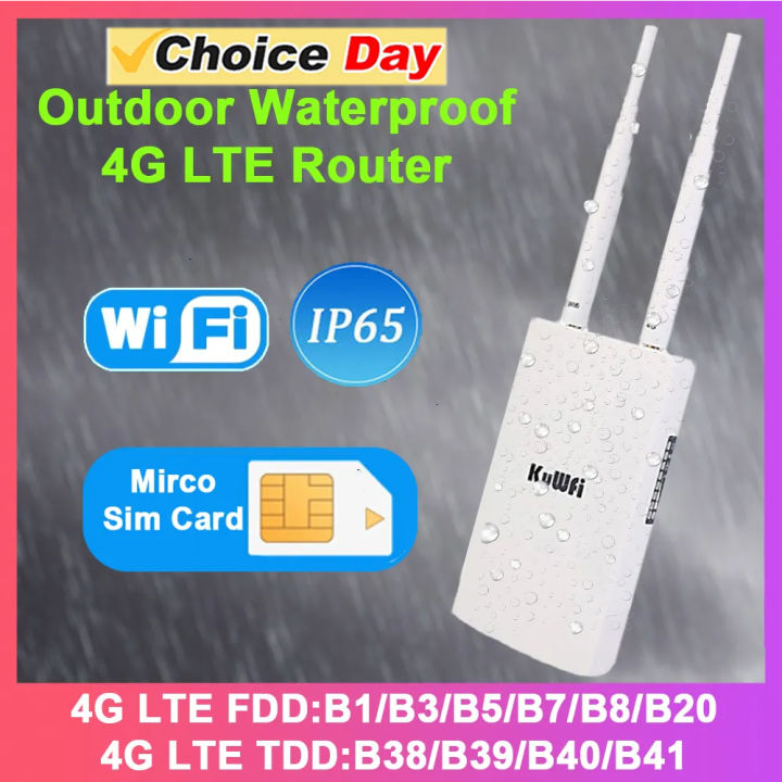 KuWFi Waterproof Outdoor 300Mbps WiFi Router CAT4 4G LTE Routers 3G/4G SIM Card Router Modem for ...