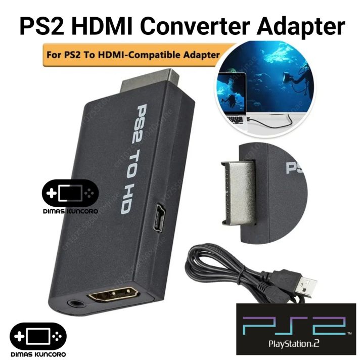 PS2 HDMI Converter Adapter ps playstation 2 3 ps3 adaptor fat slim tv ...